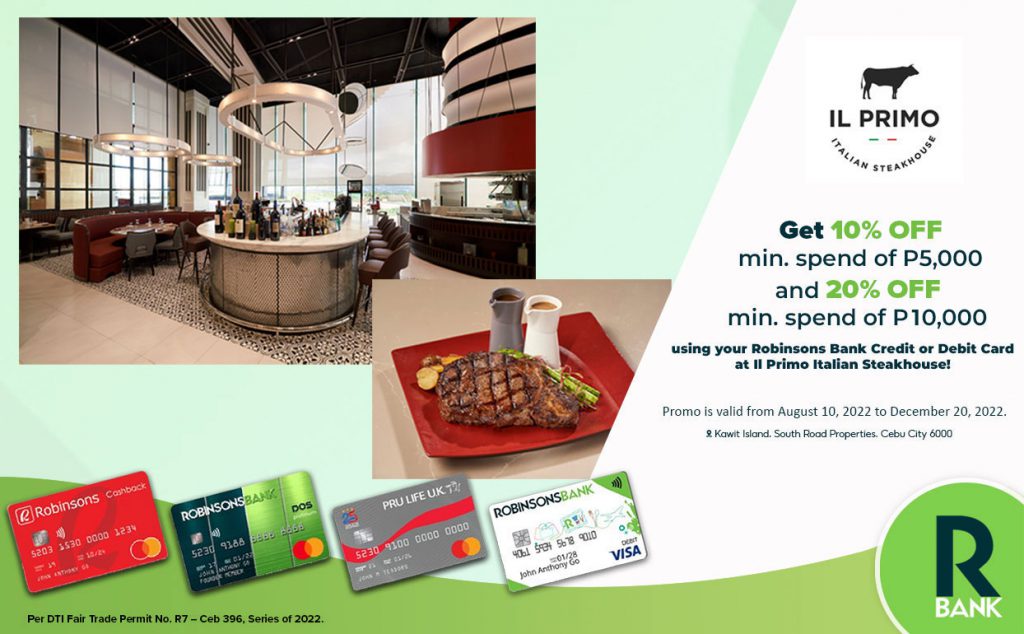 RBank x Il Primo Italian Steakhouse Discount Promo | Robinsons Bank