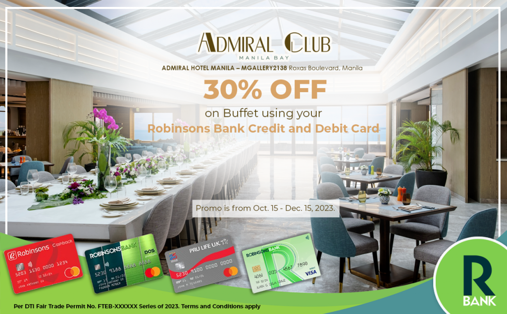 Admiral Club Manila Bay x RBankPromo | Robinsons Bank